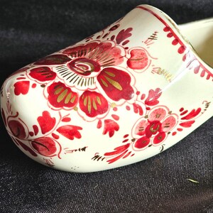 Vintage Super Rare Regina Red Delft Holland Red and Gold Ceramic Shoe ...