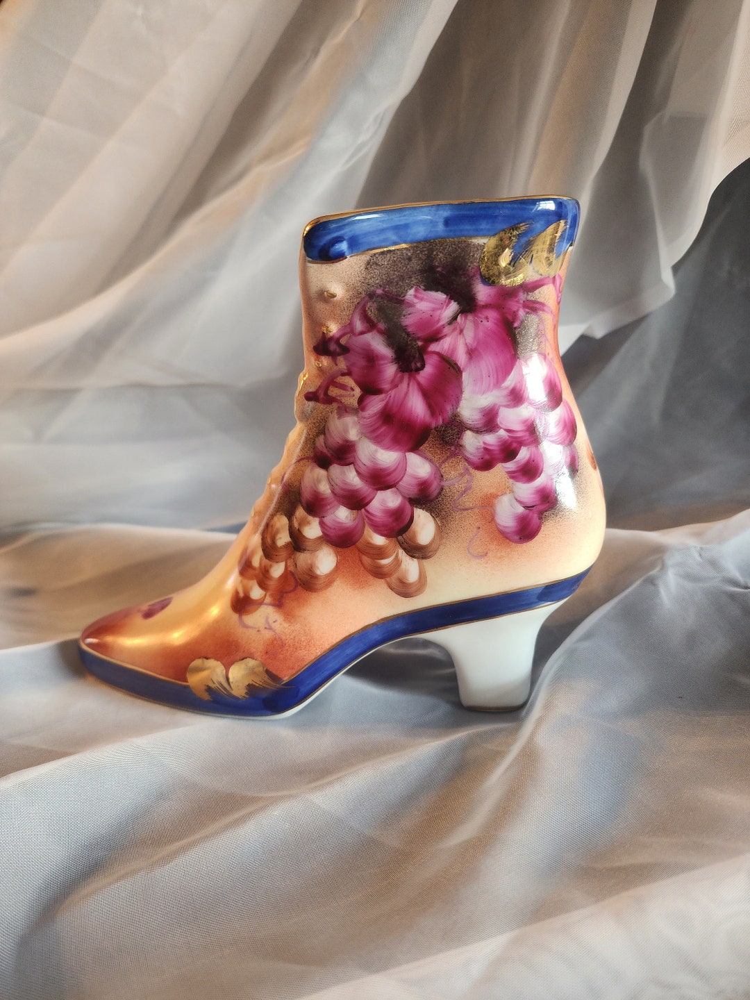Vintage Limoges China Victorian Style High Top Women's Boot Shoe With ...