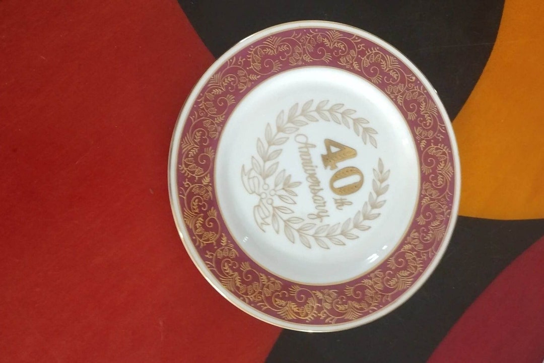 Vintage 40th Anniversary Keepsake Plate Handcrafted in Japan AP841 - Etsy