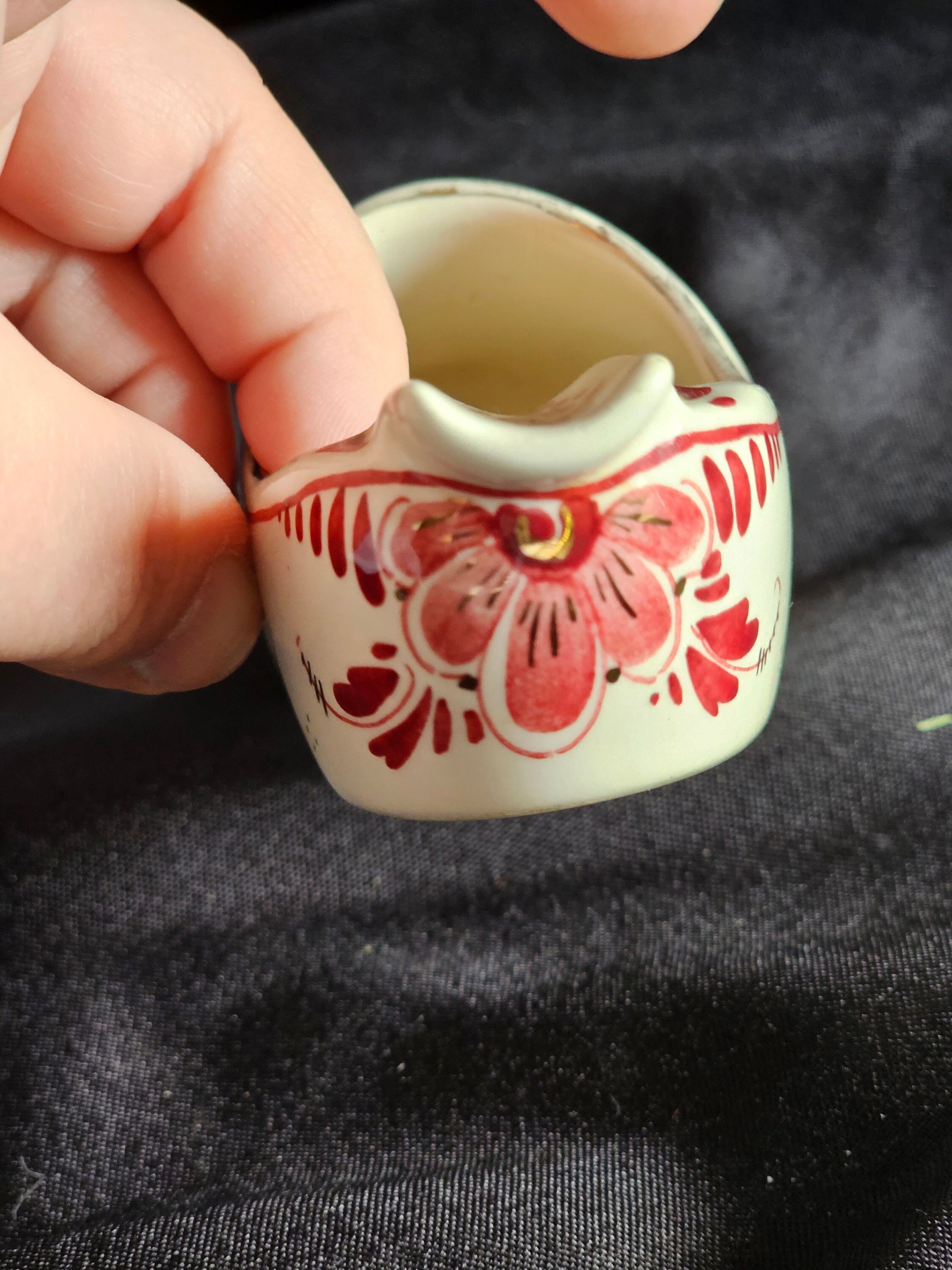 Vintage Super Rare Regina Red Delft Holland Red and Gold Ceramic Shoe ...