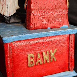 Vintage Cast Iron Mechanical Bank Uncle Sam Penny Bank Made in Taiwan ...