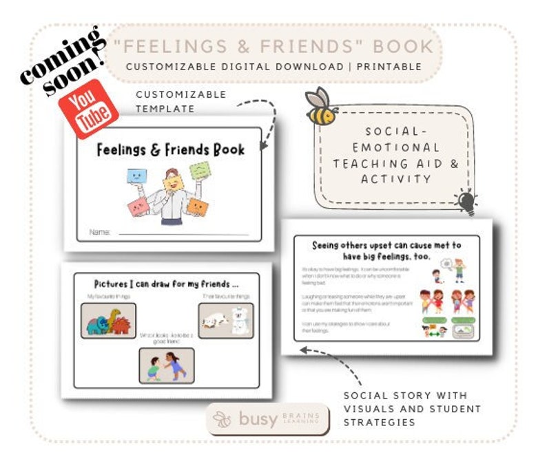Feelings & Friends Social Story Book| Autism, Social-emotional, Spec ...