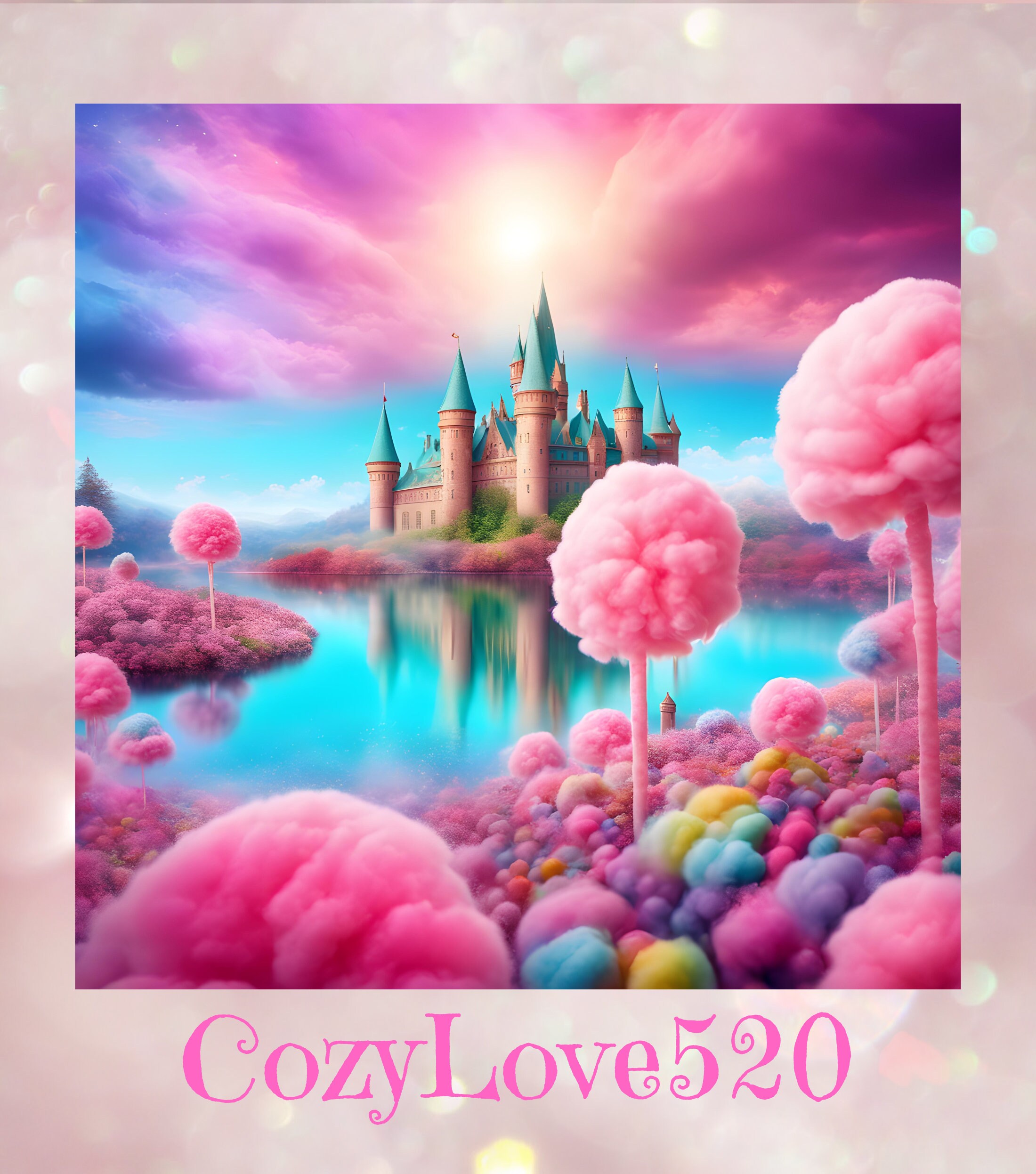 Cotton Candy Fantasy Dreamy AI Art, 5 Digital Images, Instant Download ...