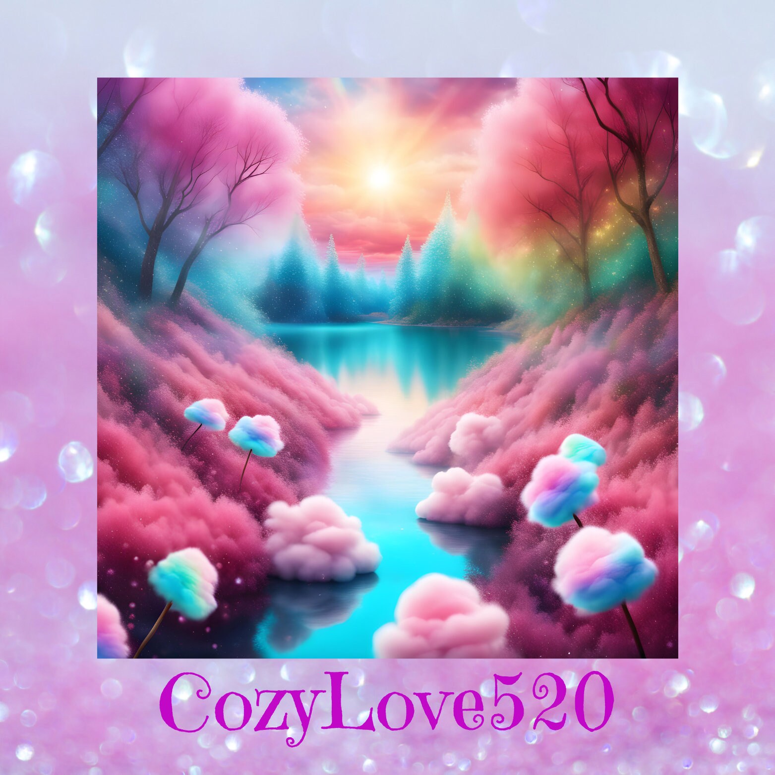 Cotton Candy Fantasy Dreamy AI Art, 5 Digital Images, Instant Download ...