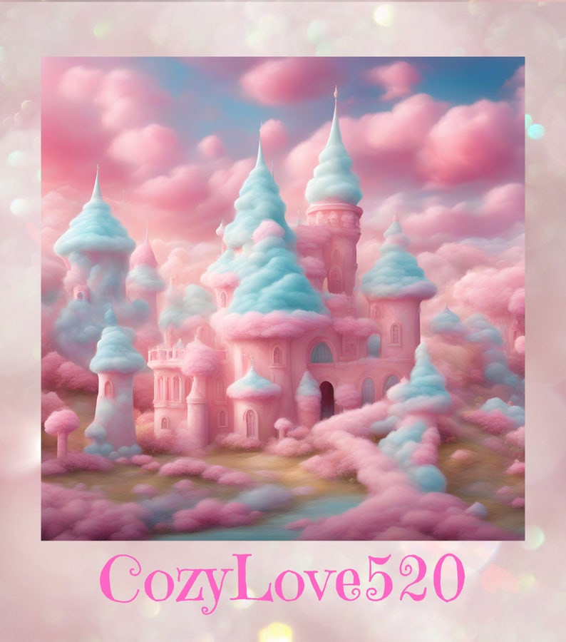 Cotton Candy Fantasy Dreamy AI Art, 5 Digital Images, Instant Download ...