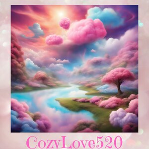 Cotton Candy Fantasy Dreamy AI Art, 5 Digital Images, Instant Download ...