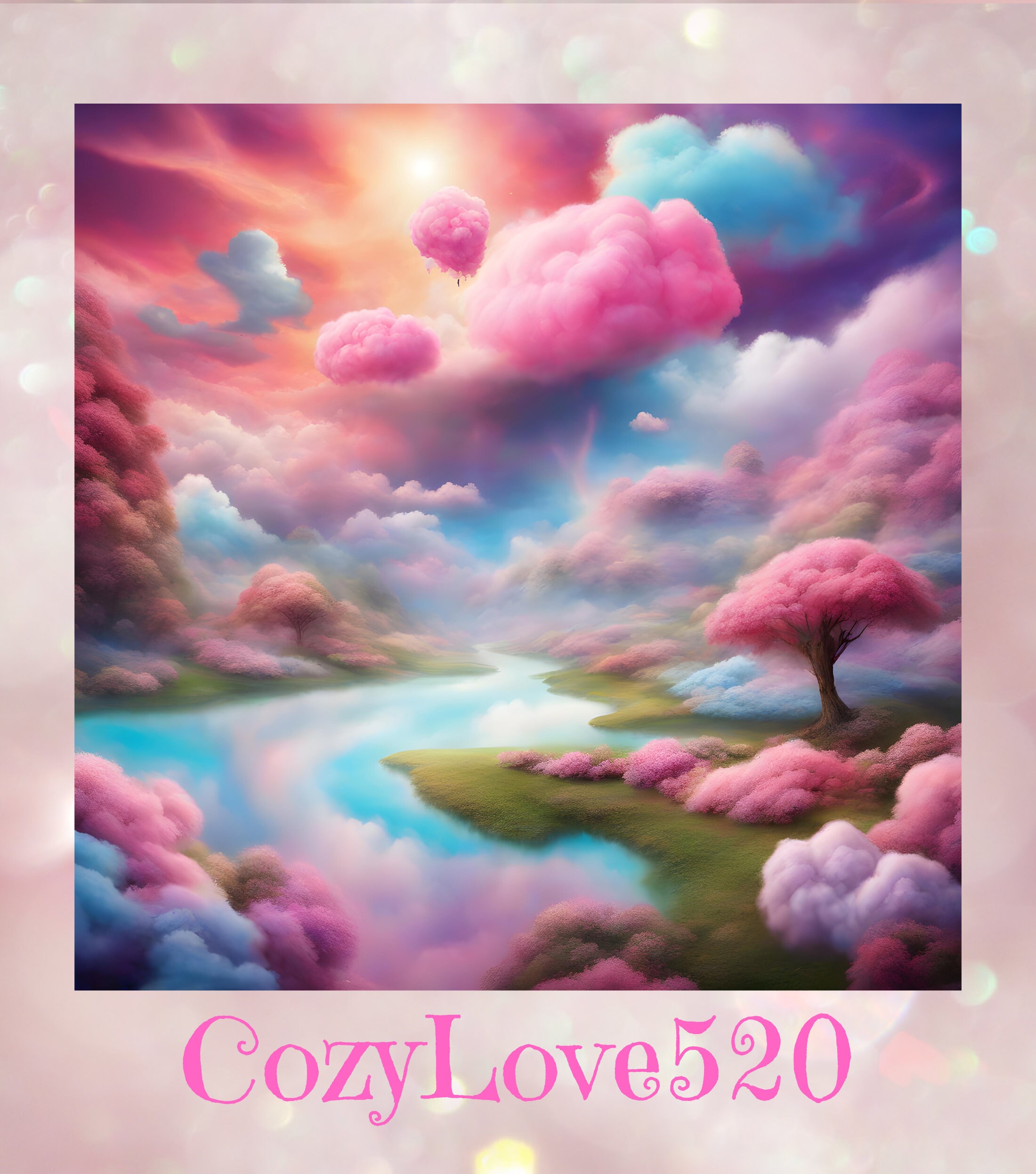 Cotton Candy Fantasy Dreamy AI Art, 5 Digital Images, Instant Download ...