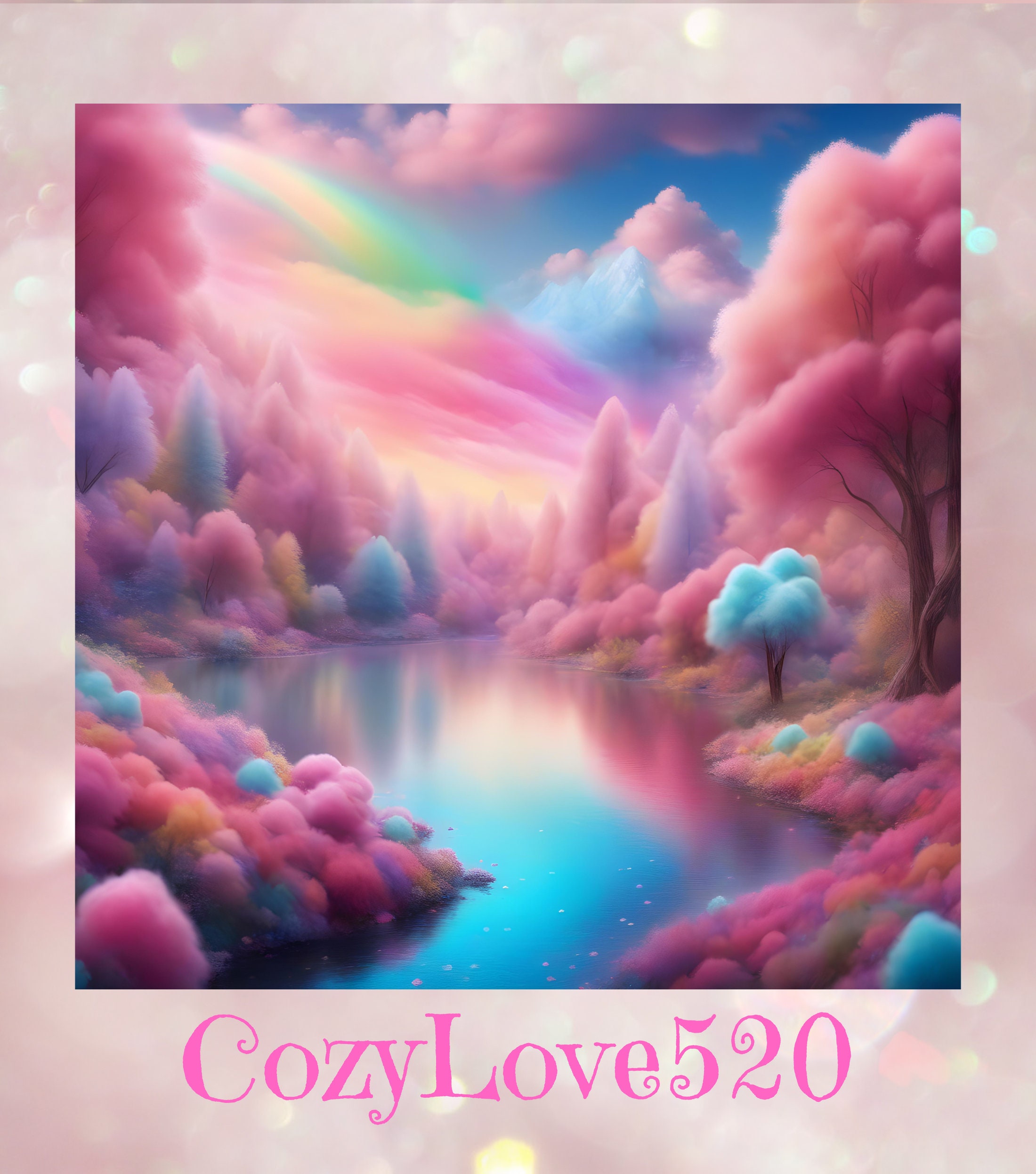 Cotton Candy Fantasy Dreamy AI Art, 5 Digital Images, Instant Download ...