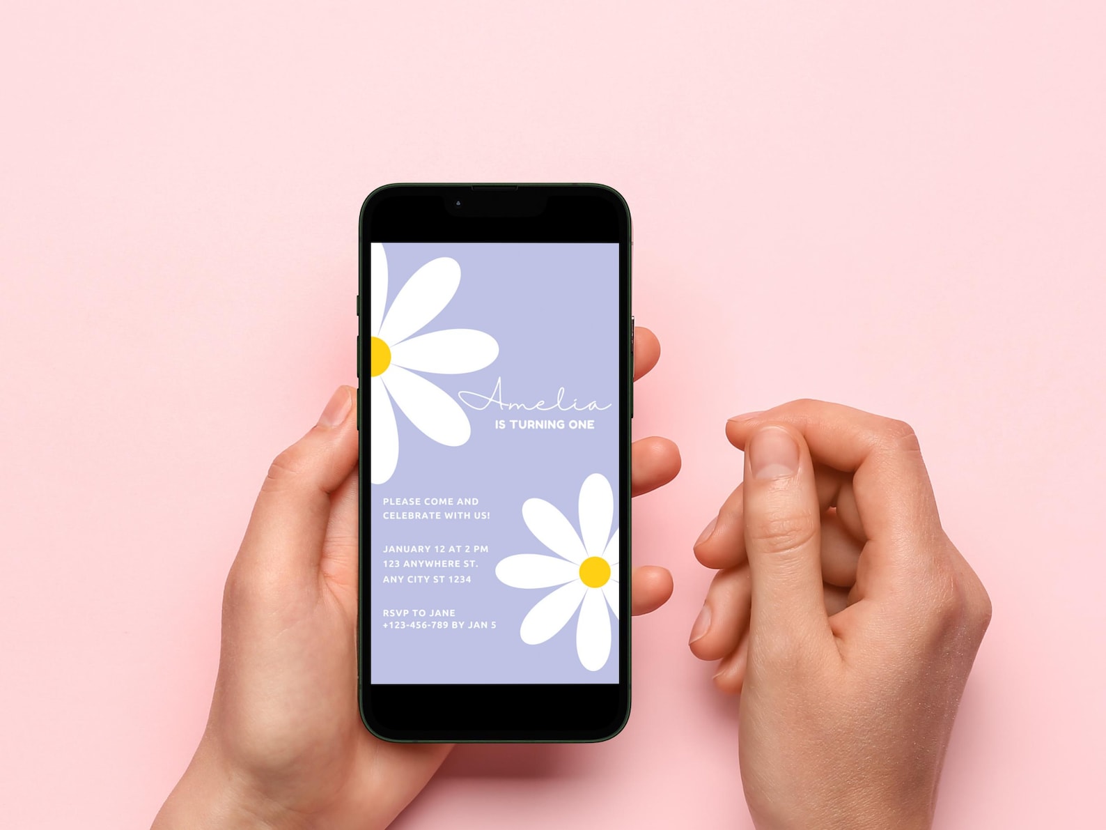 Daisy Editable Invitation Template | Digital Invite | Printable Party ...