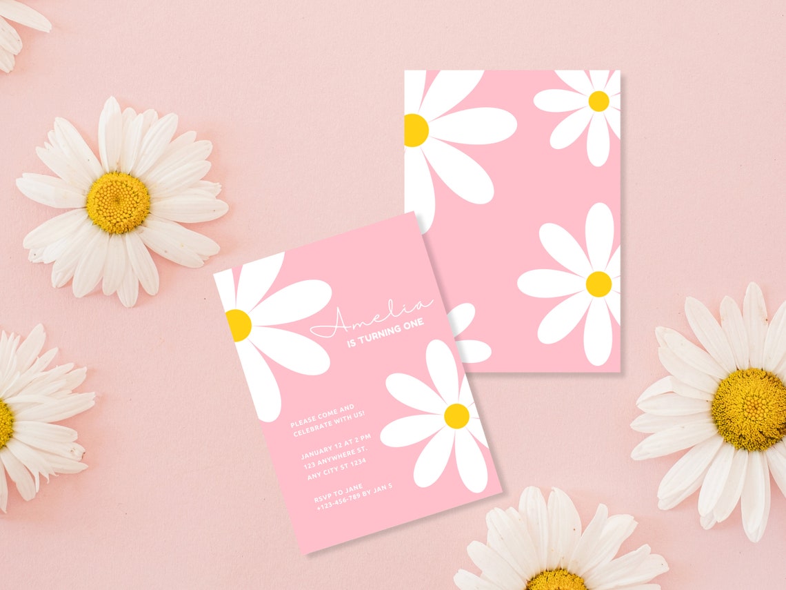 Daisy Editable Invitation Template Digital Invite Printable Party ...