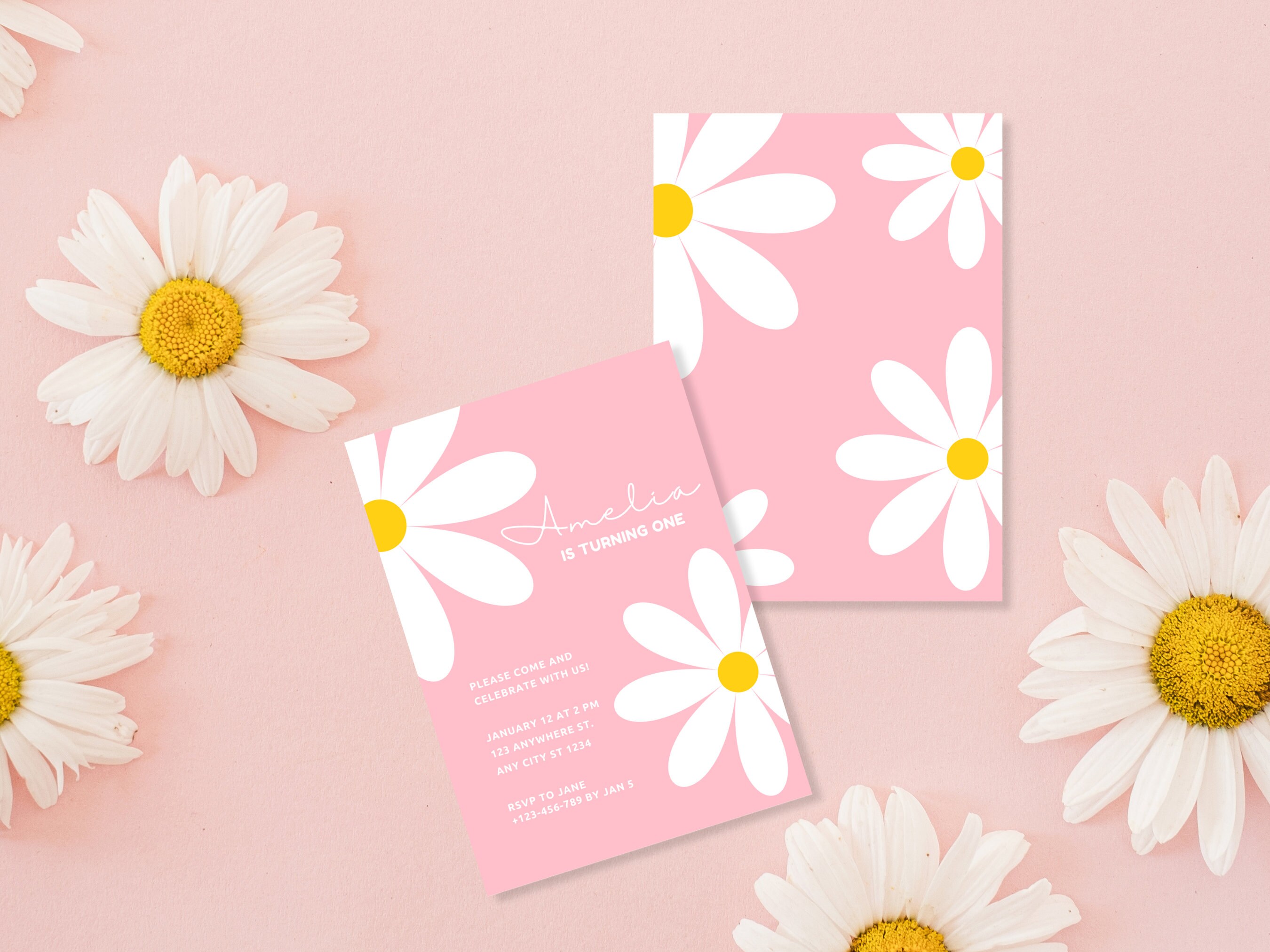Daisy Editable Invitation Template Digital Invite Printable Party ...