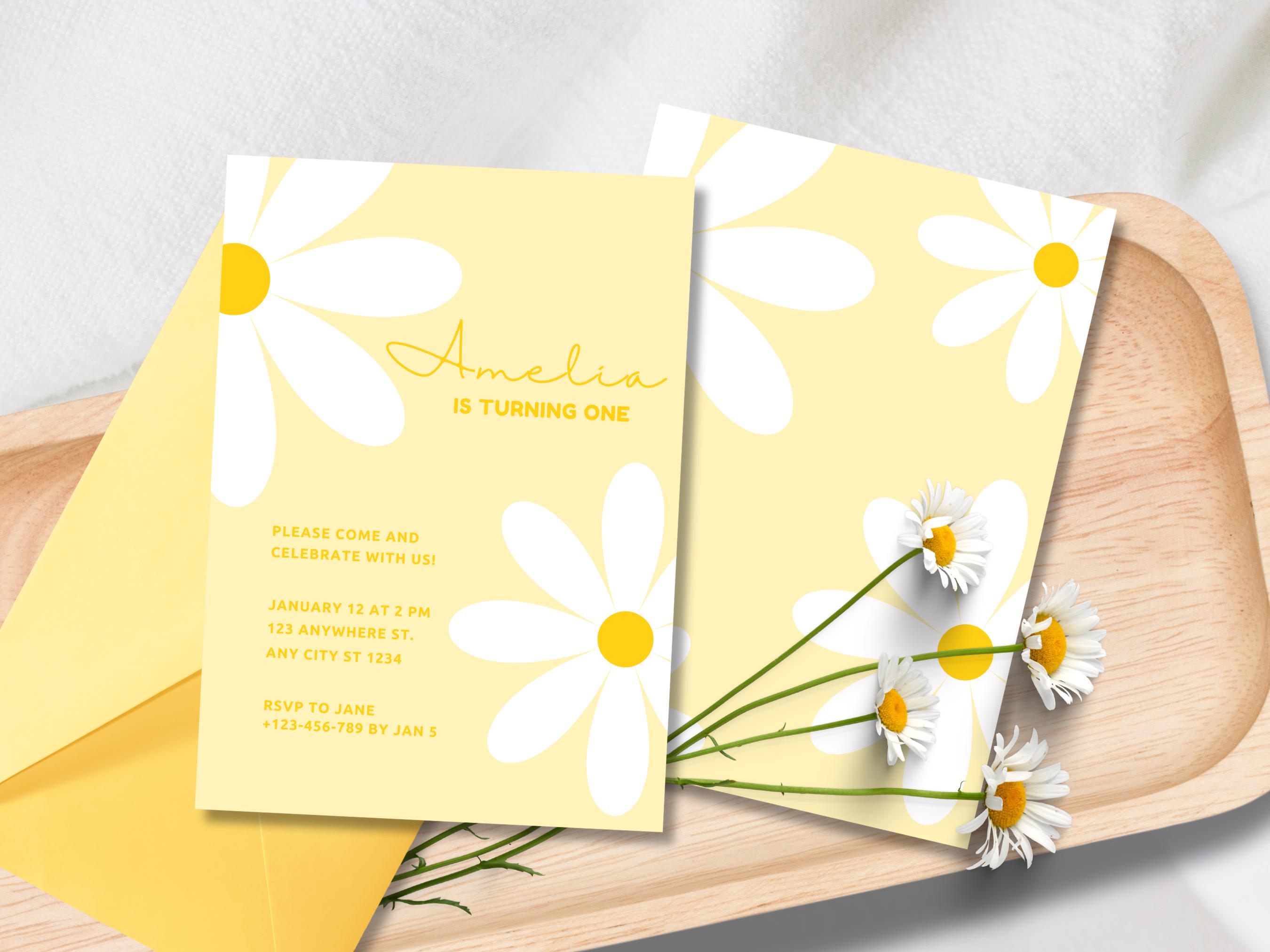 Daisy Editable Invitation Template Digital Invite Printable Party ...
