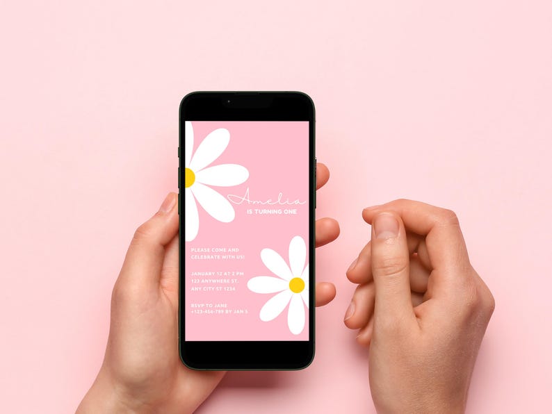 Daisy Editable Invitation Template | Digital Invite | Printable Party ...