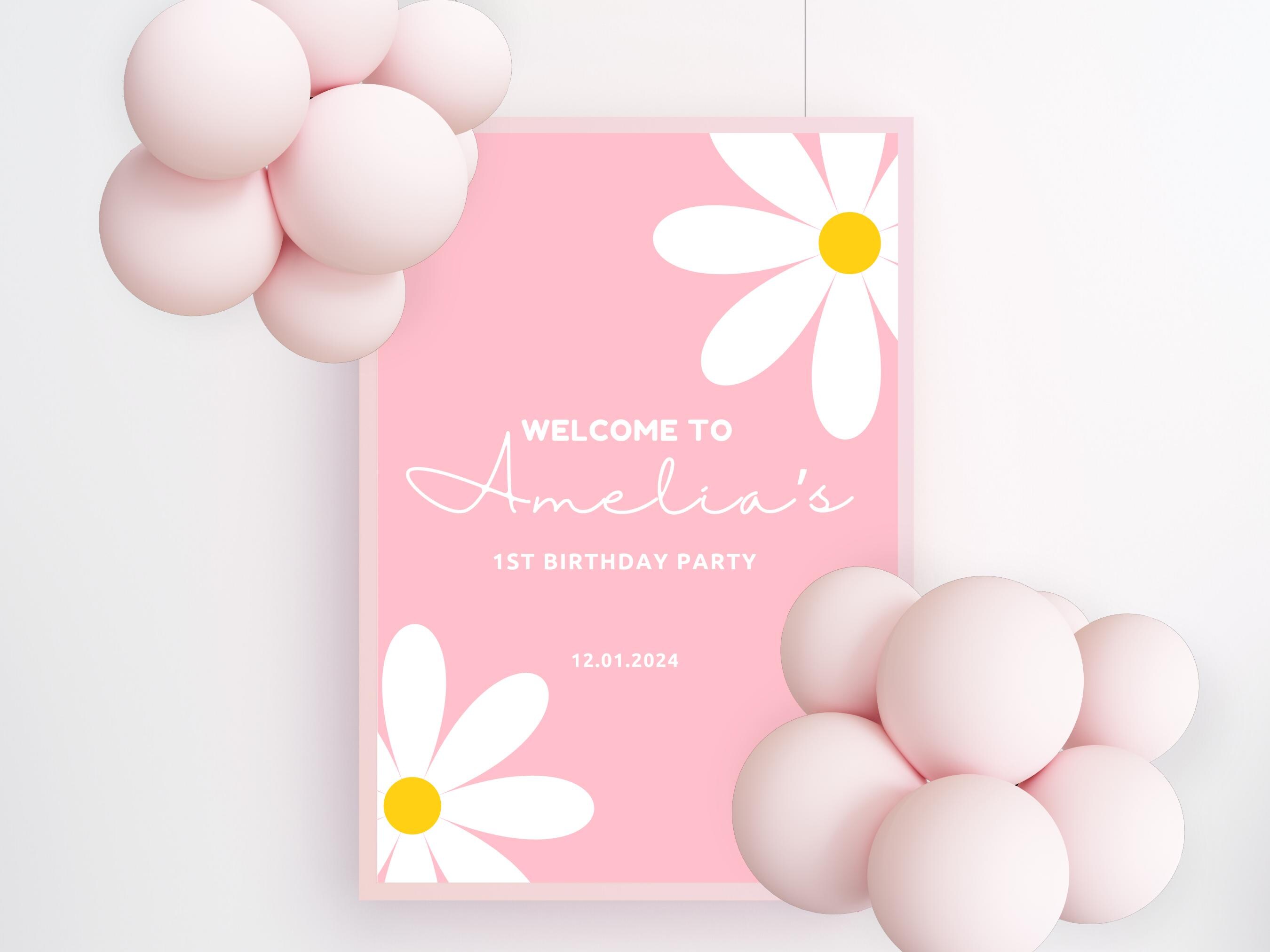 Daisy Party Welcome Sign Printable | Editable Template | Instant ...