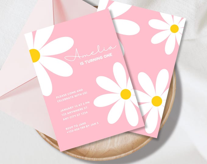 Daisy Editable Invitation Template | Digital Invite | Printable Party ...