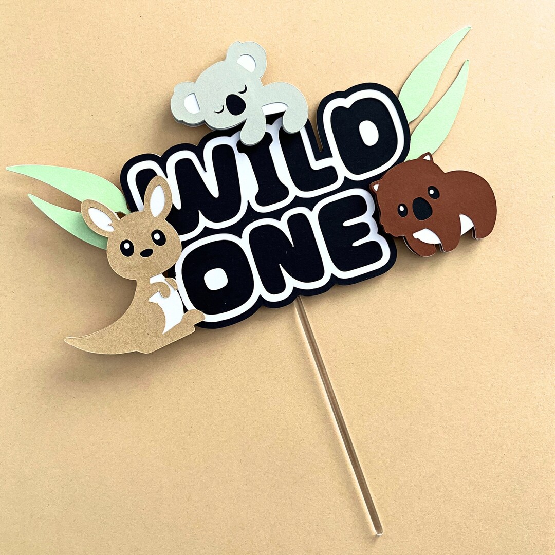 Wild One Aussie Animal Cake Topper Australian Animal Birthday Party ...