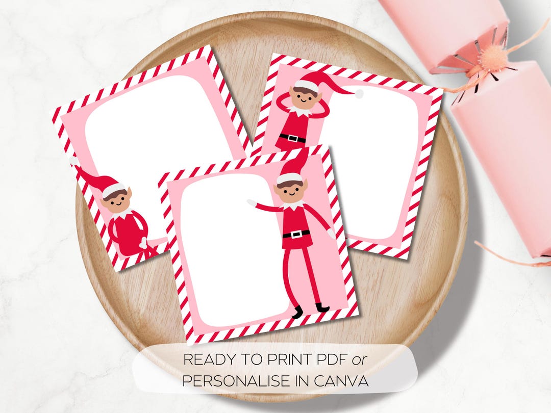 Editable Elf Note Cards Template Elf Activities Ideas digital Instant ...