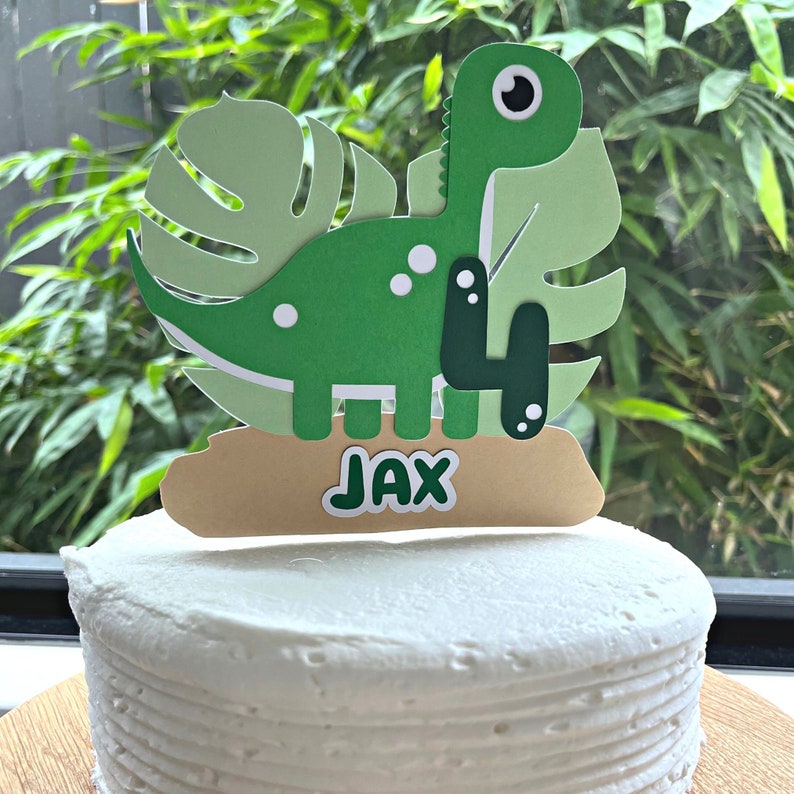 Dinosaur Cake Topper Dino Cake Topper Long Neck Dinosaur Theme Birthday ...