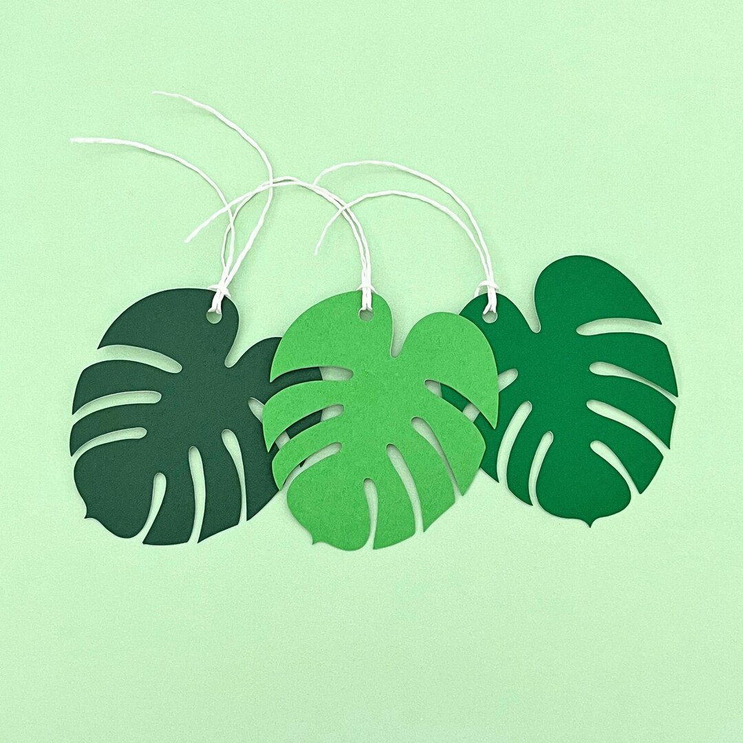 Monstera Gift Tags Leafy Gift Tags Monstera Jungle Theme Party Dinosaur ...