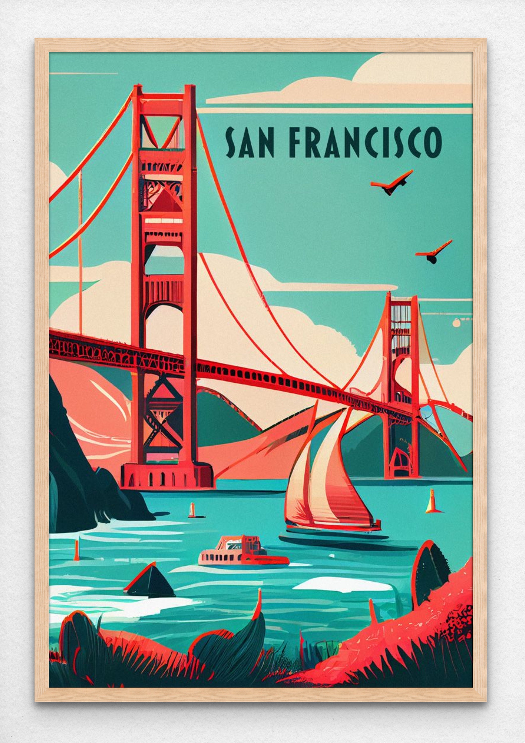 Retro City Posters, Iconic American Destinations, Digital Printable ...