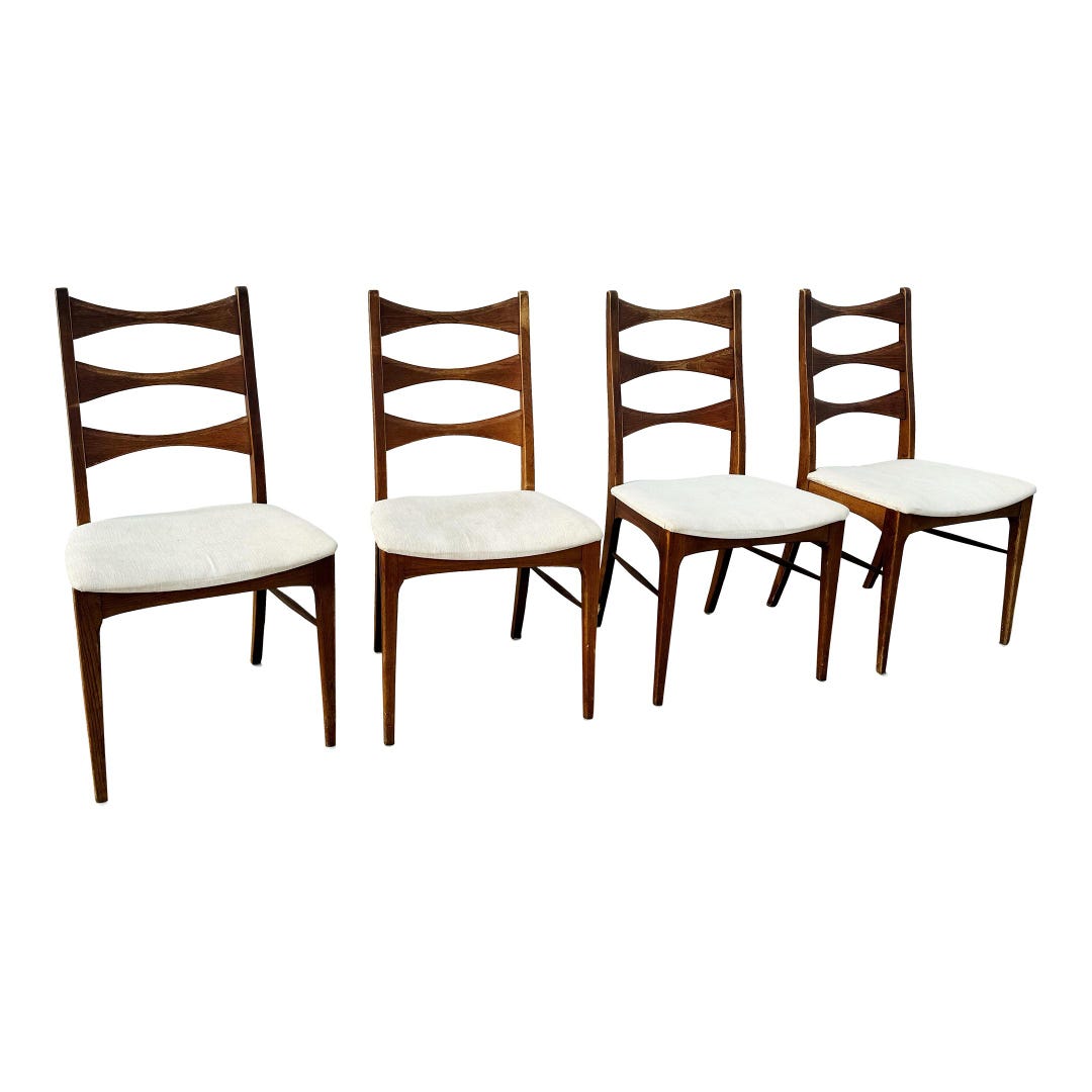 1960s Vintage Mid Century Modern Lane Rhythm Dining Chairs - Set of 4 ...