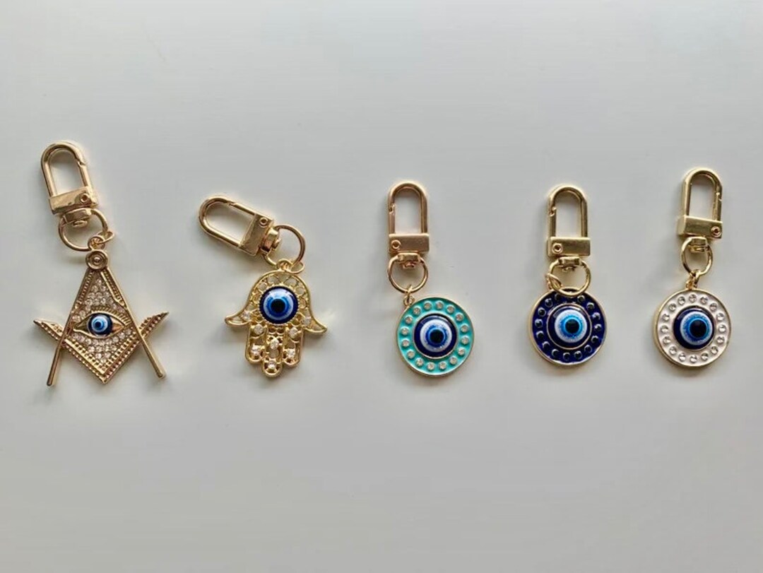 Evil Eye Jewelry Keychain Good Luck Key Chain Protection Charms Mal De ...