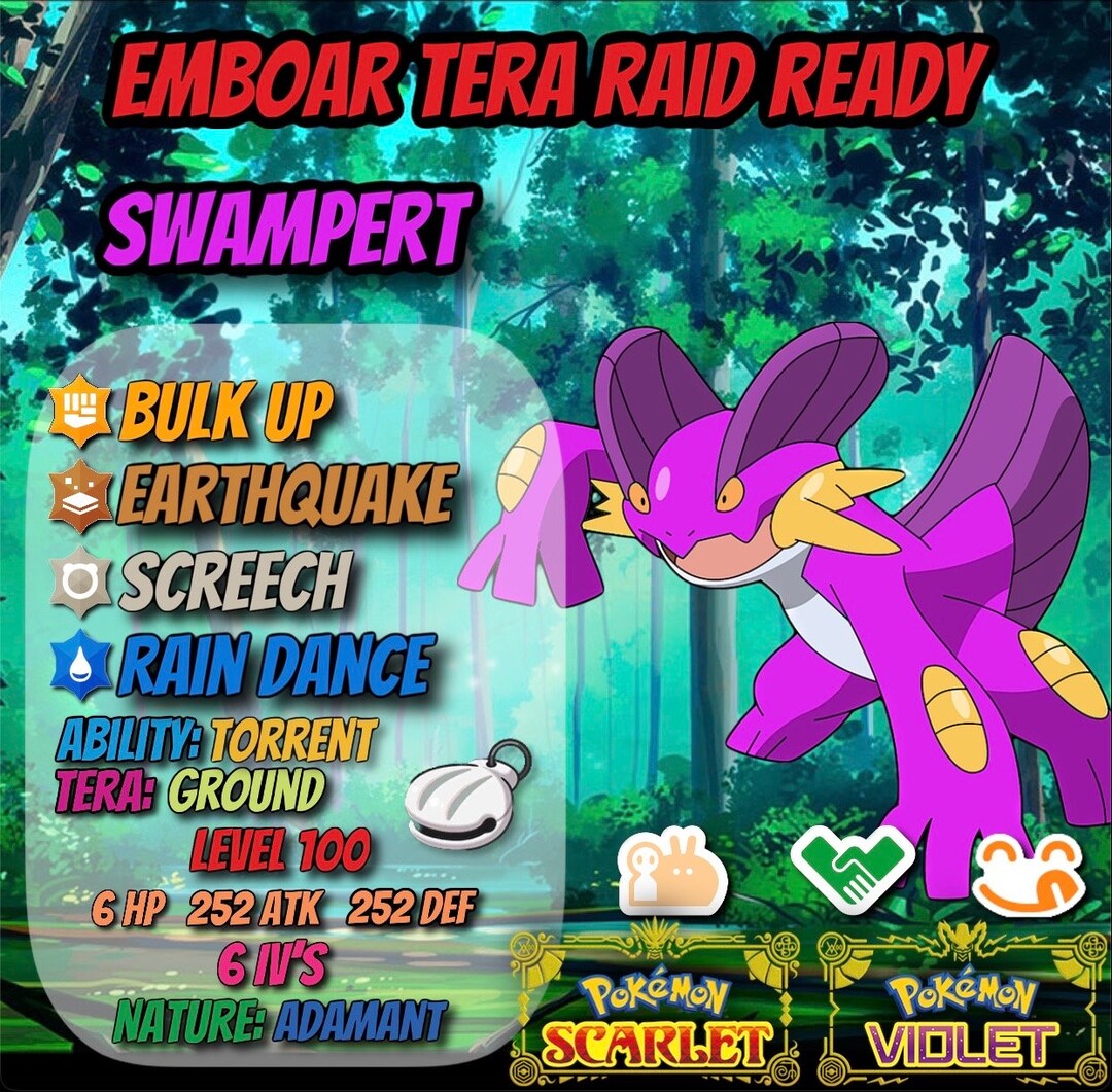 Pokemon Scarlet & Violet / Swampert / Emboar Raid Ready - Etsy