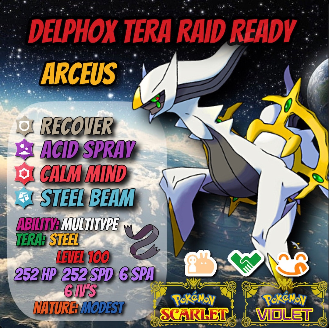 Pokemon Scarlet and Violet 6IV Arceus - Delphox Raid Ready - Etsy