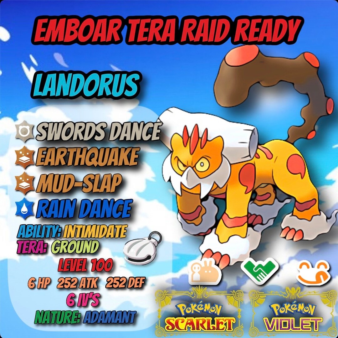 Pokemon Scarlet & Violet / Landorus / Emboar Raid Ready - Etsy