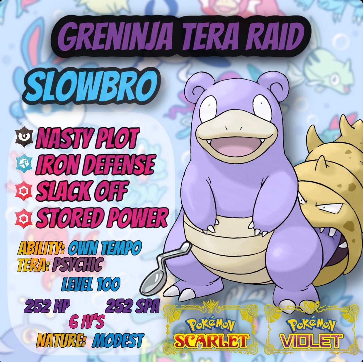 Pokemon Scarlet and Violet 6IV SHINY Slowbro Greninja Raid Ready - Etsy