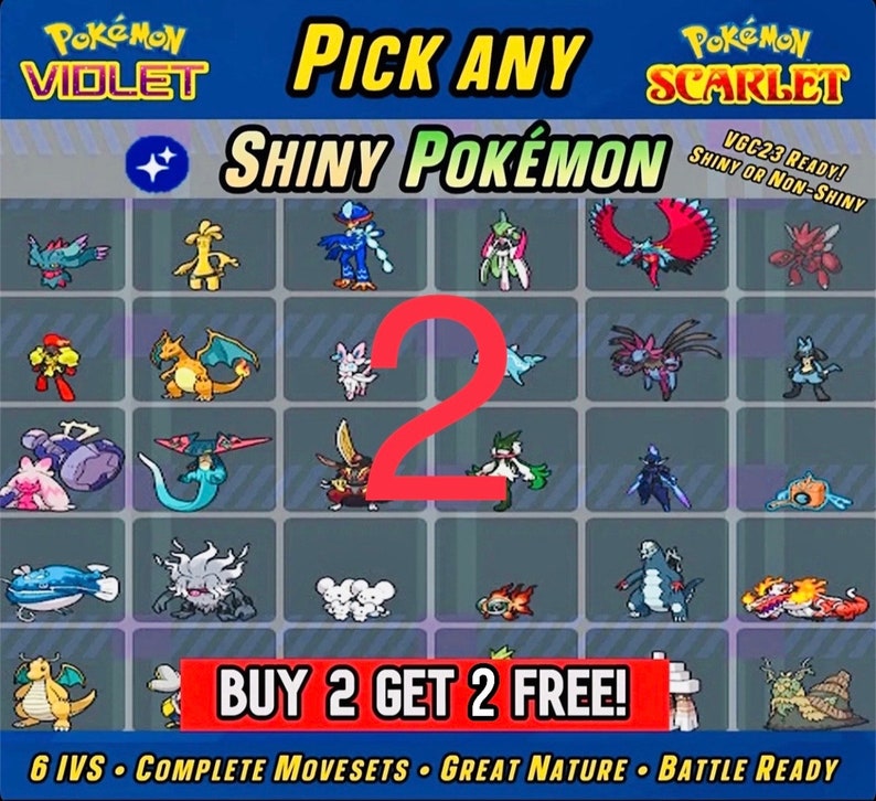 Pokemon Scarlet and Violet SHINY Pokemon With 6IV & Battle Ready!! BUY ...