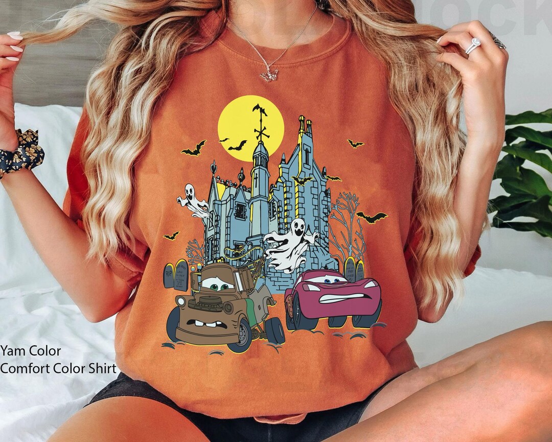 Scary Lightning Mcqueen Tow Mater the Haunted Mansion Comfort Colors ...