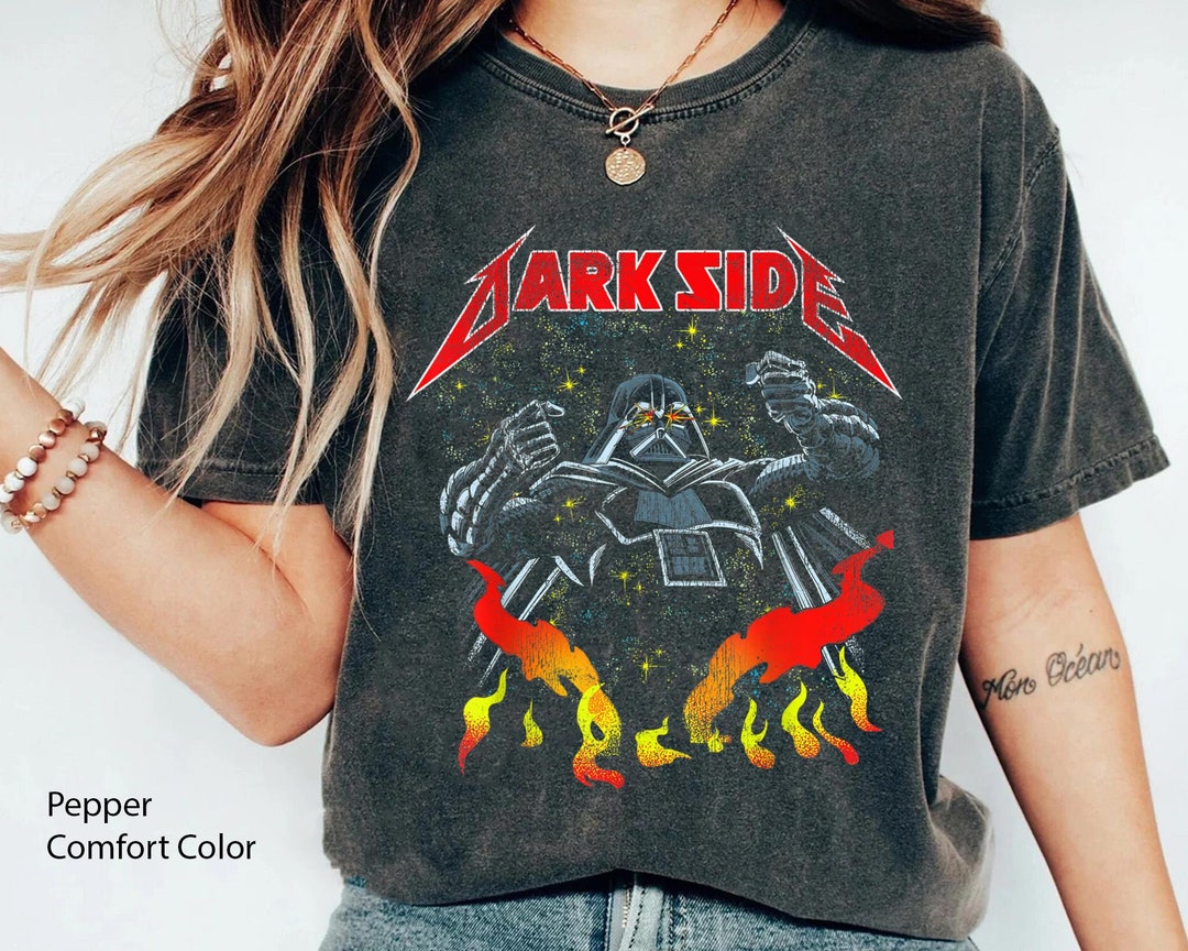Darth Vader Heavy Metal Flames Dark Side Comfort Colors T-shirt, Star ...