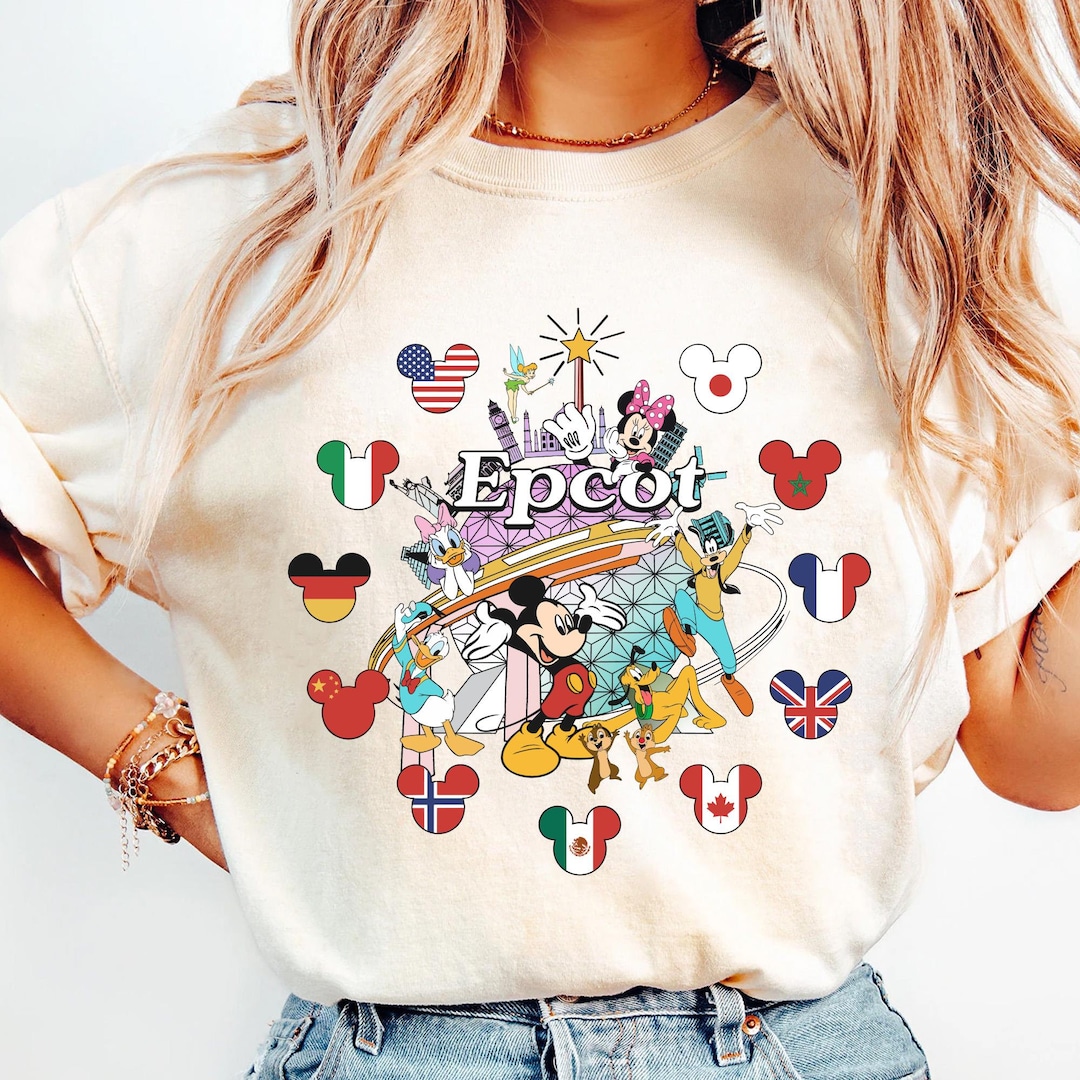 Mickey and Friends Epcot Country Flag Comfort Colors T-shirt, Disney ...