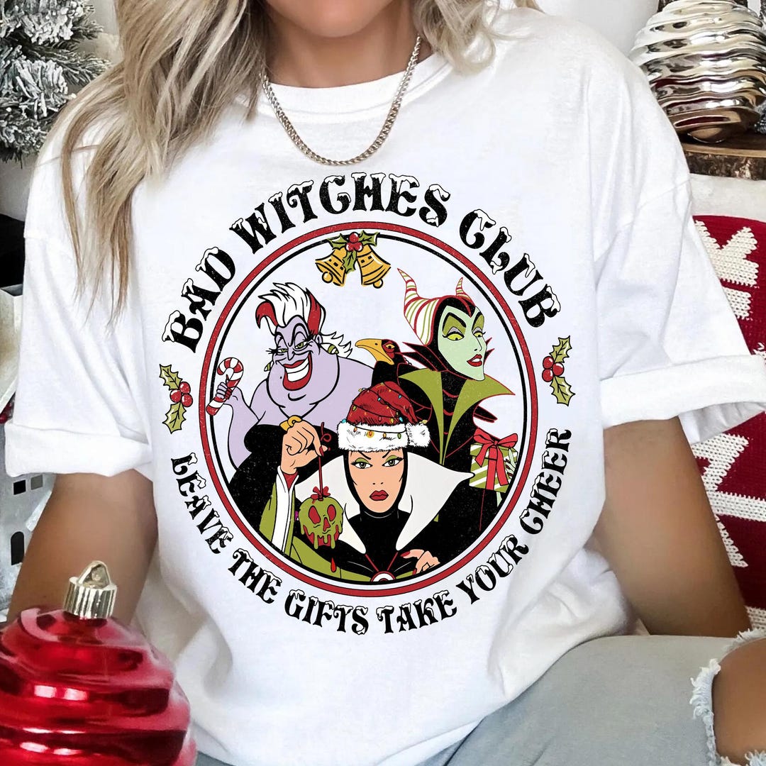 Retro Ursula Maleficent Evil Queen Christmas T-shirt, Bad Witches Club ...