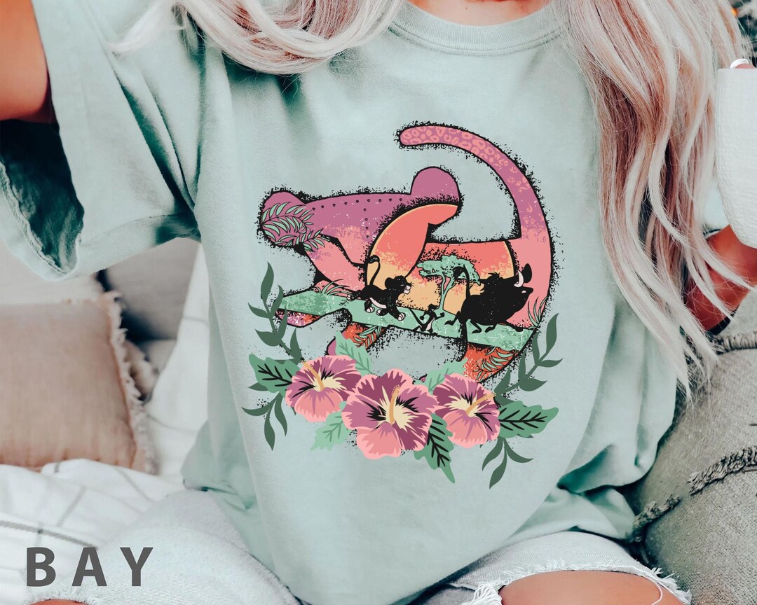 Retro Baby Simba Hakuna Matata Floral Flower Comfort Color Shirt, the ...