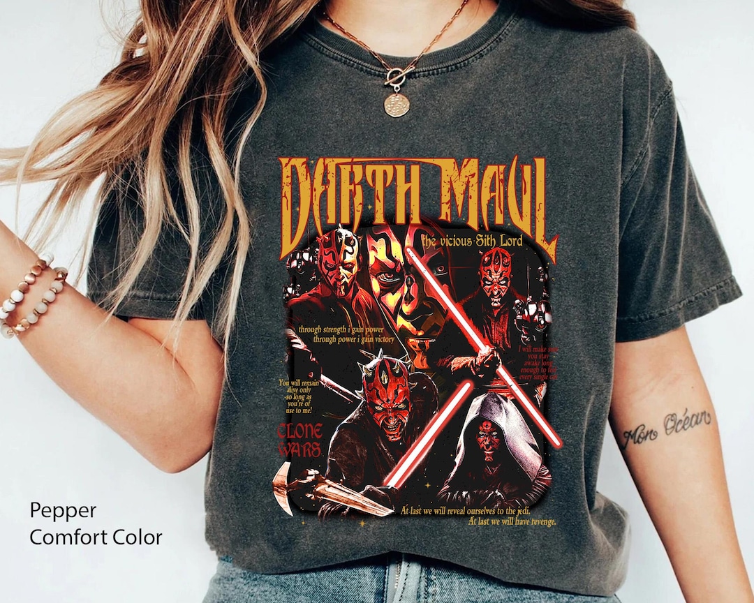 Vintage Darth Maul Portrait Graphic Comfort Colors T-shirt, Star Wars ...