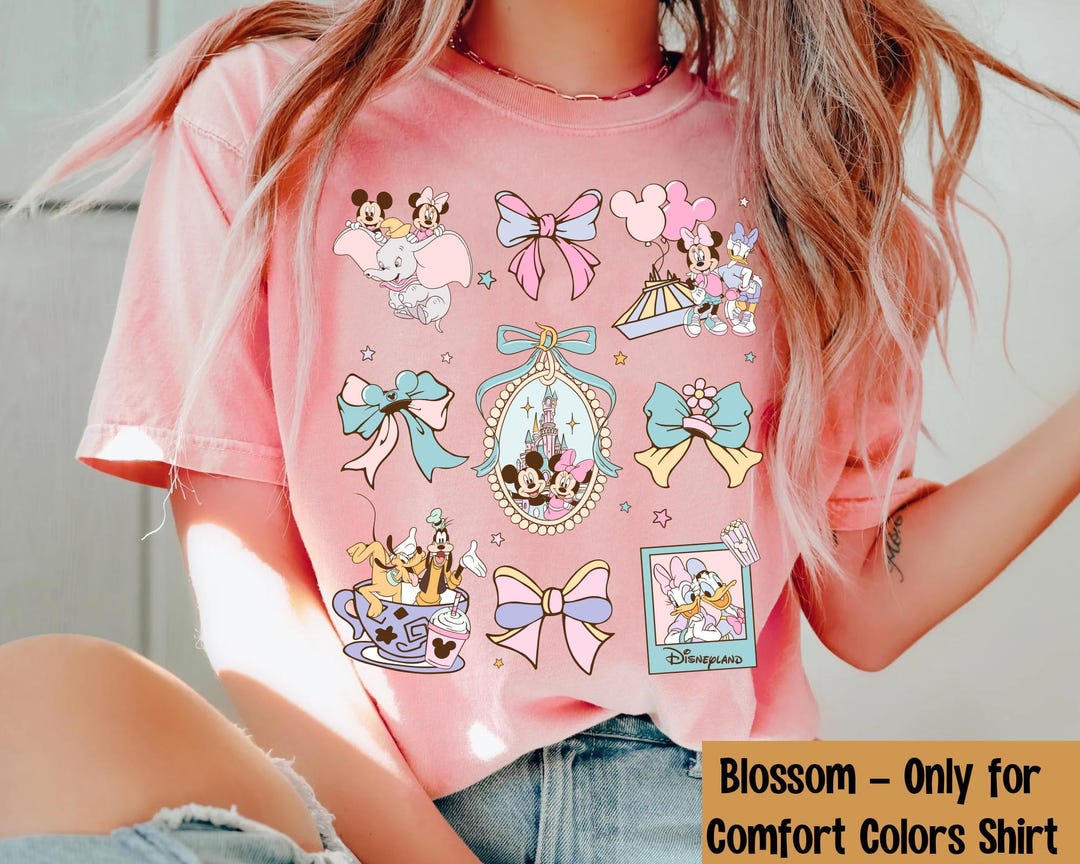 Cute Mickey and Minnie Couple Coquette Bow Pastel Shirt, Disney Mickey ...