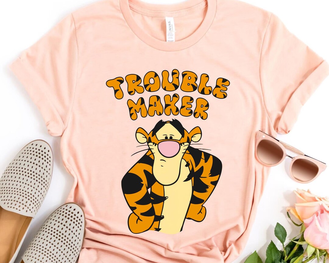 Tigger Trouble Maker Comfort Color Shirt, Funny Winnie the Pooh T-shirt ...