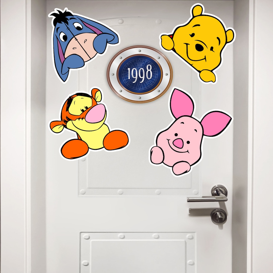 Winnie the Pooh Cruise Line Peeking Peeker Door Magnet, Pooh Piglet ...