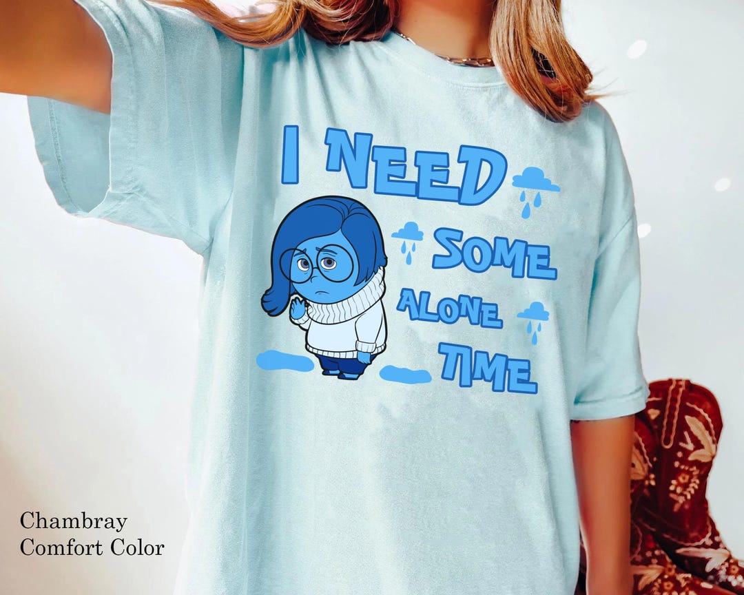 Inside Out Sadness Alone Time Comfort Colors T-shirt, Disney Emotions ...