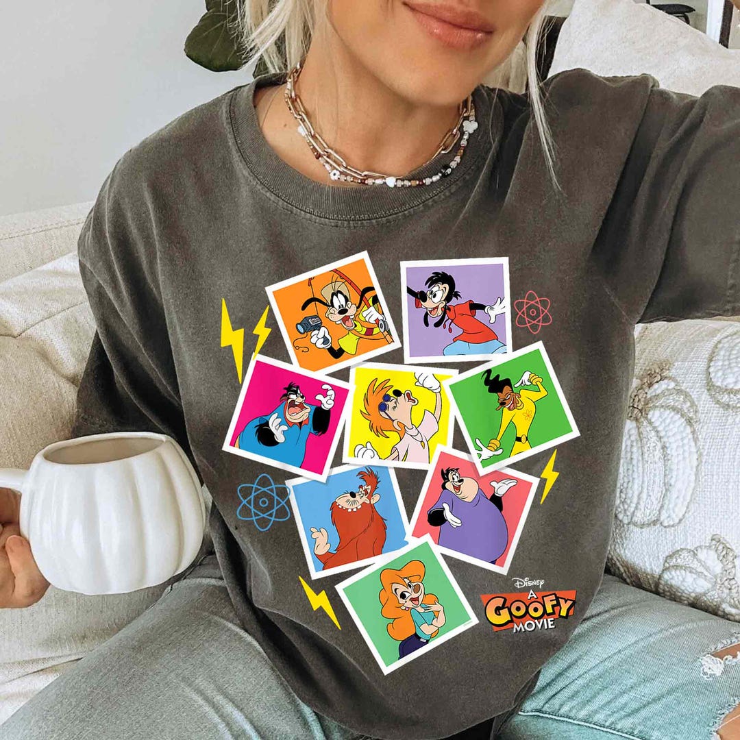 Disney A Goofy Movie T-shirt, Goofy 30th Anniversary Character Collage ...