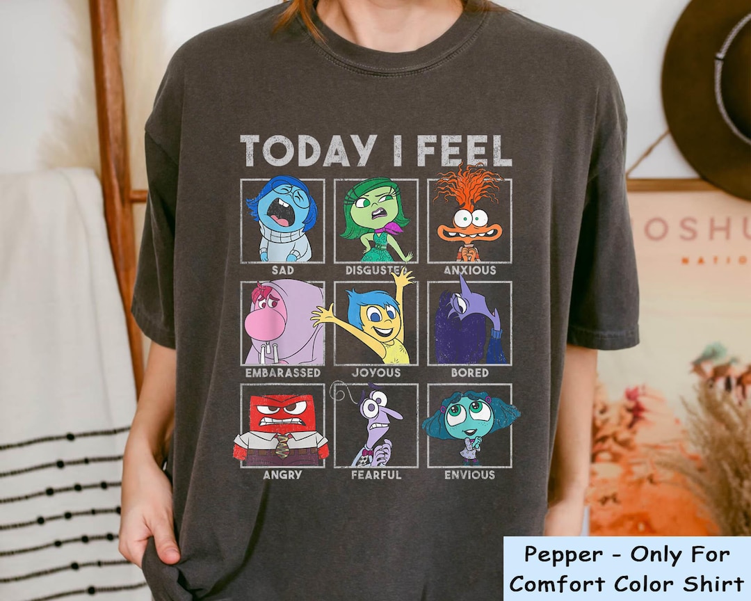Inside Out 2 Current Mood Comfort Colors T-shirt, Anger Joy Sadness ...