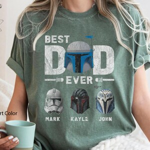 Custom Jango Fett Best Dad Ever With Kids Names Comfort Colors T-shirt ...