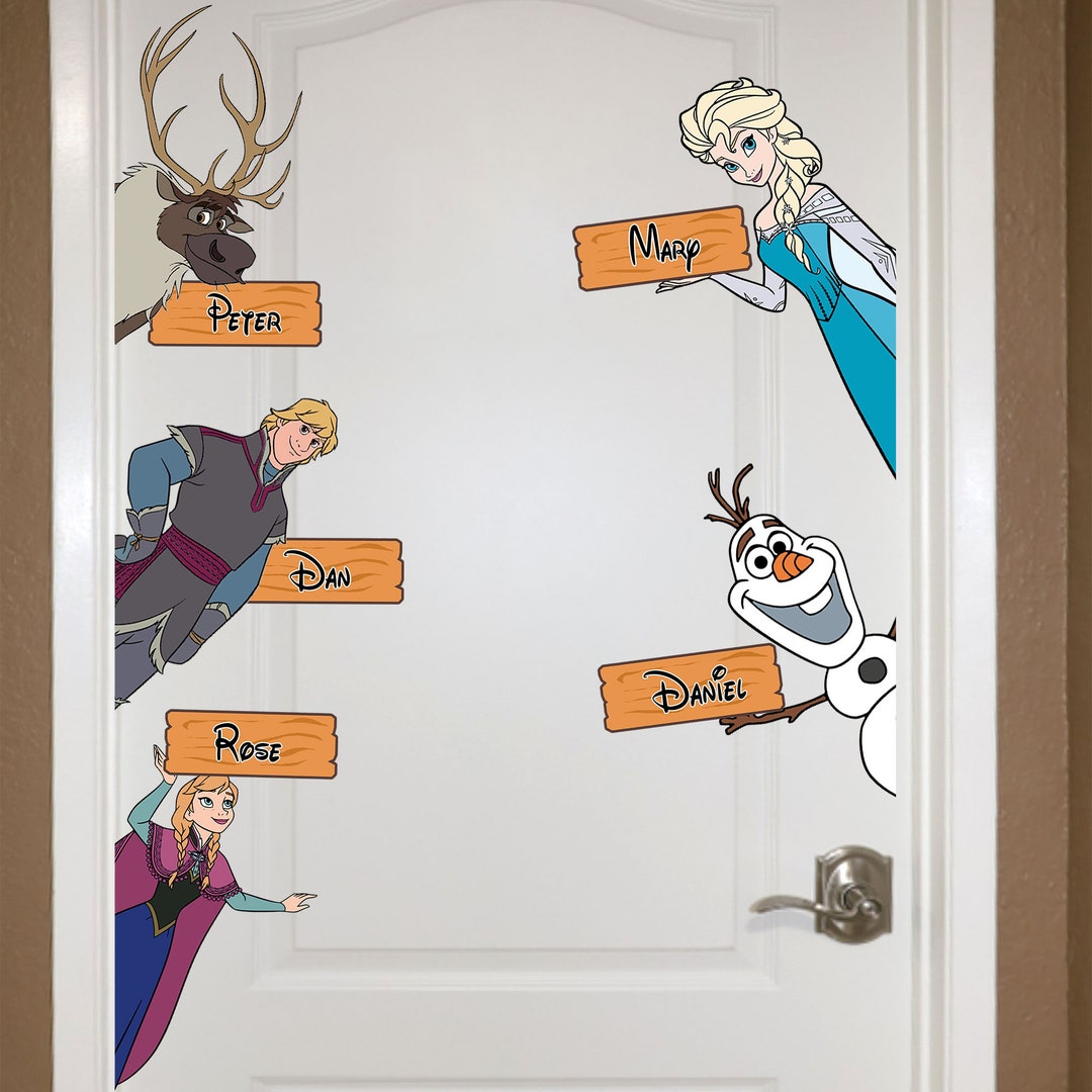 Custom Name Frozen Characters Cruise Line Peeking Peeker Door Magnet ...