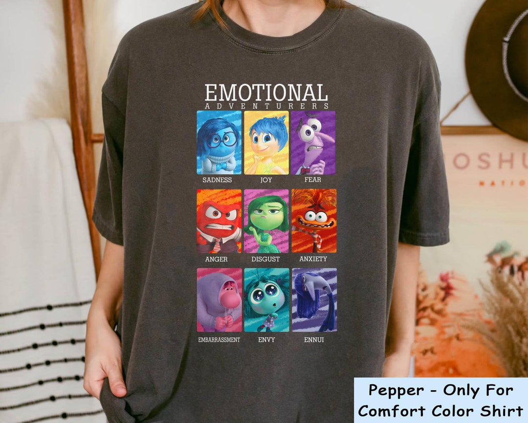 Inside Out Emotions Grid Group Comfort Colors Camiseta, Joy Sadness ...