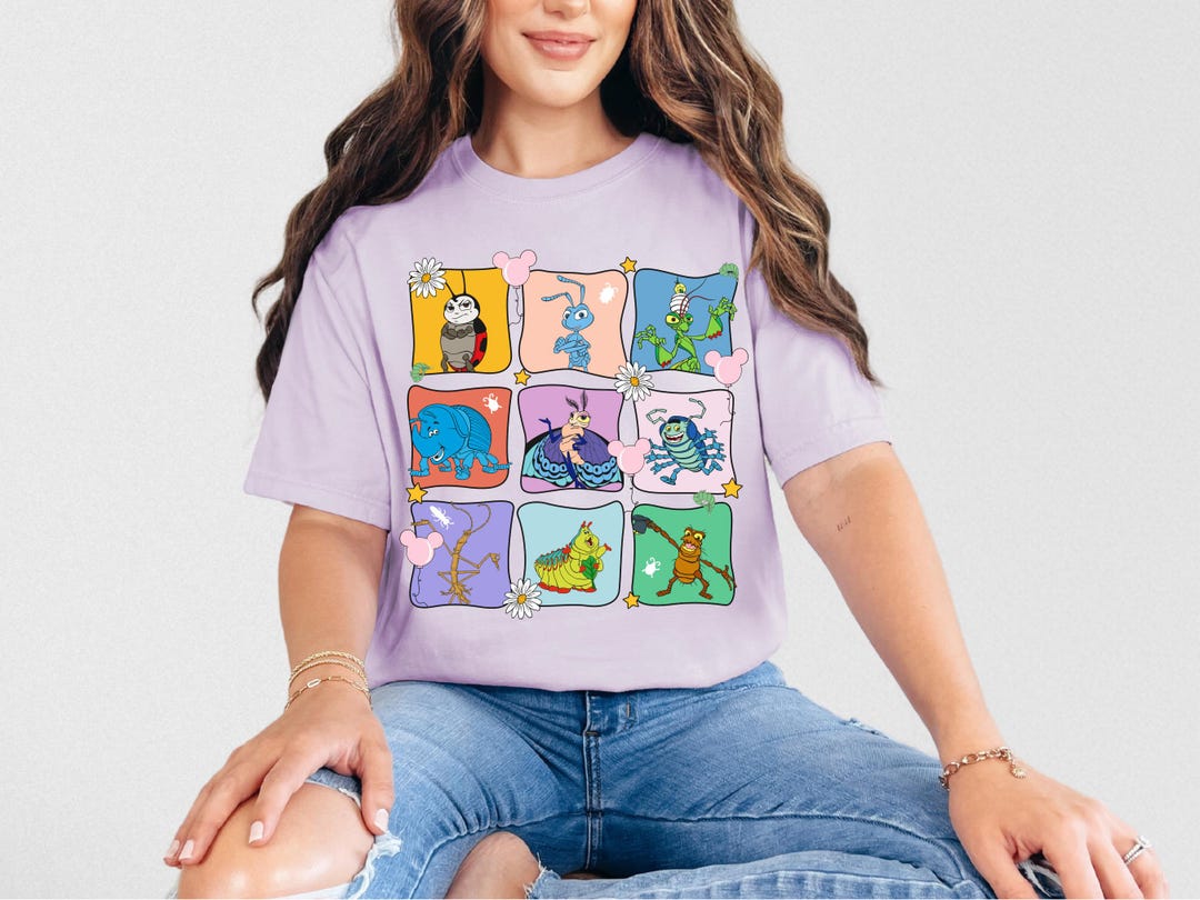 Retro A Bug's Life Group Characters Shirt, Disney Flik Heimlich ...