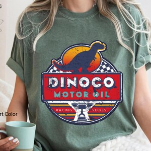 Disney Cars Dinoco Motor Oil Faded Sign Comfort Colors T-shirt ...