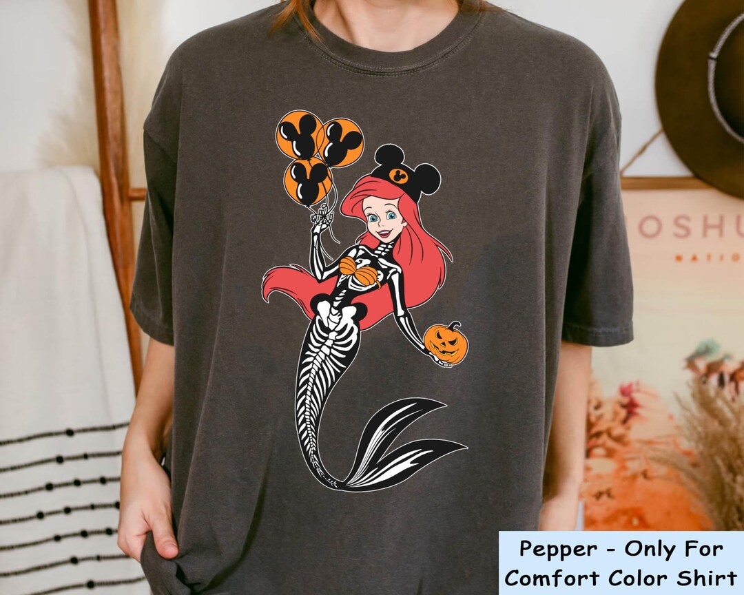 Ariel Princess Skeleton Costume Comfort Colors T-shirt, the Little ...