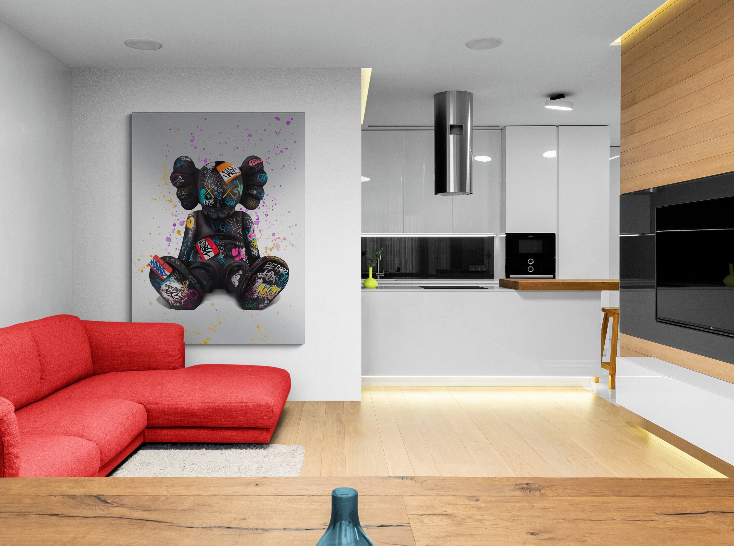 Custom Kaws Wall Art Home Decor Graffiti Print Gift Canvas ready to ...